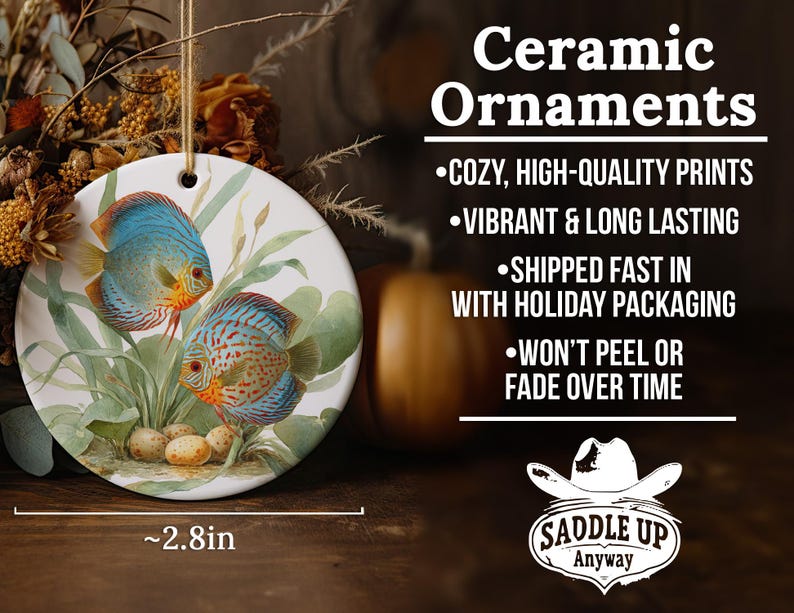 Discus Fish Breeding Pair Ceramic Ornament – Tropical Fish Gift - Etsy