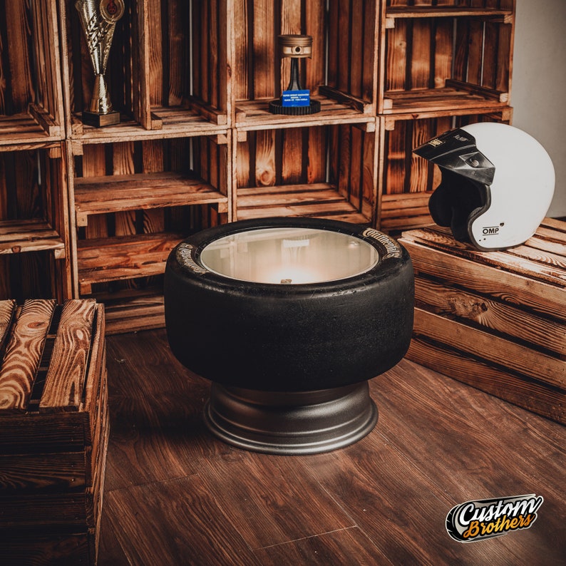 Illuminated Coffee Table With Rims Slick Tires Nascar Drag - Etsy