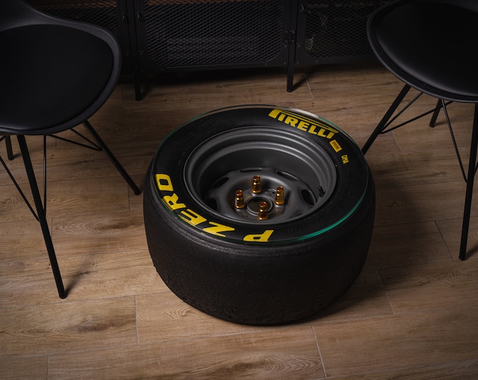 Illuminated Coffee Table With Rims, Slick Tires, Nascar, Drag Race, LED ...