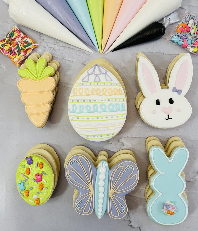 Easter Cookie Decorating Kit, Spring/easter Cookies DIY Cookie Kit ...