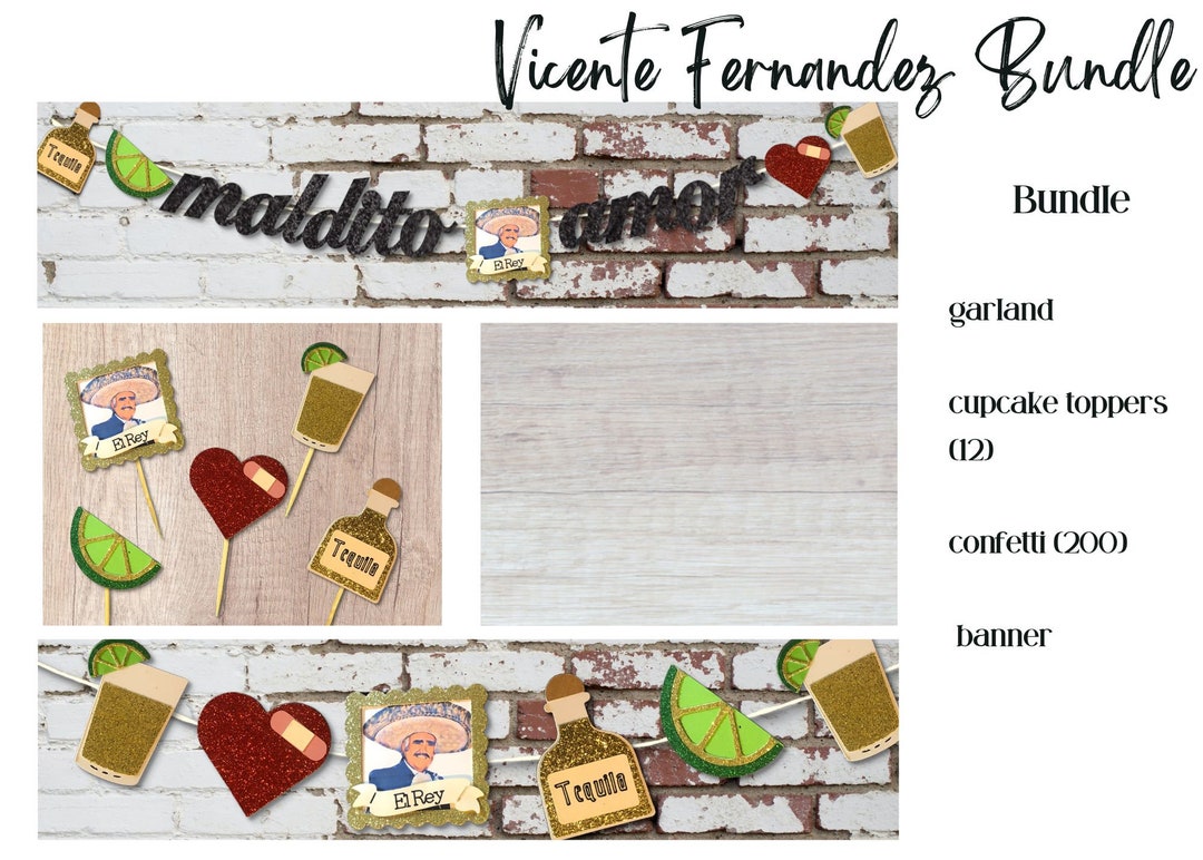 Vicente Fernandez Valentines Day Party Decor Chente Cupcake Toppers (12 ...
