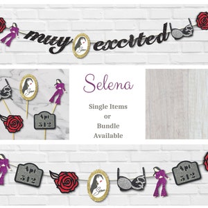 Selena Party Decor Selena Cupcake Topper 12 Tejano Mex Garland Muy ...