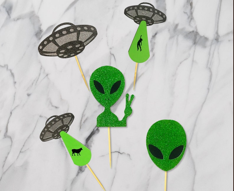 Alien Invasion Party Decor Alien Invasion Cupcake Toppers - Etsy
