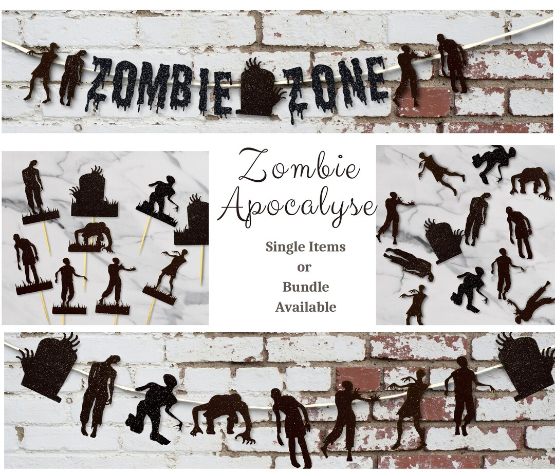 Zombie Cupcake Toppers 12 Zombie Party Decor - Etsy