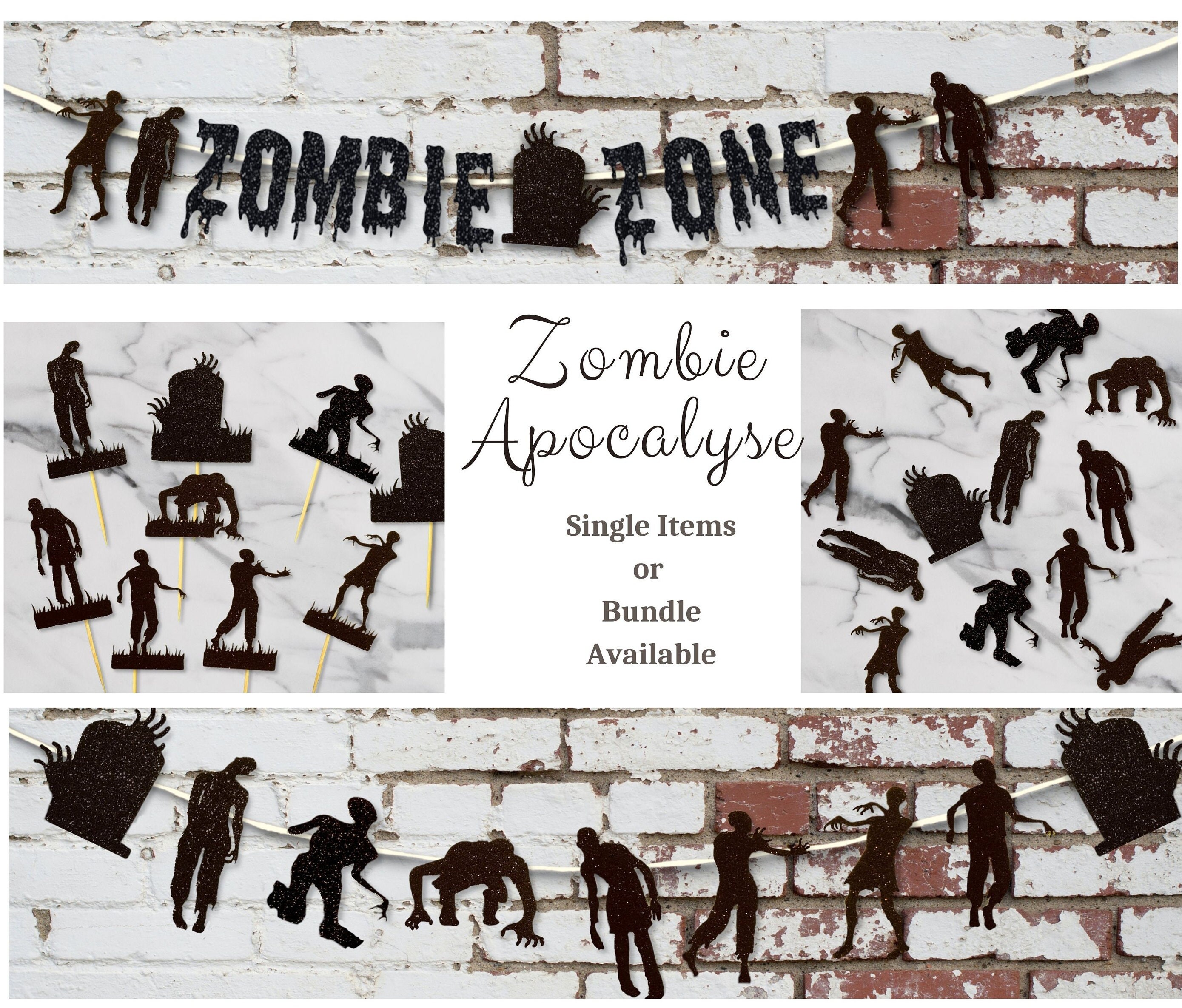 Zombie Cupcake Toppers (12) Zombie Party Decor - Etsy