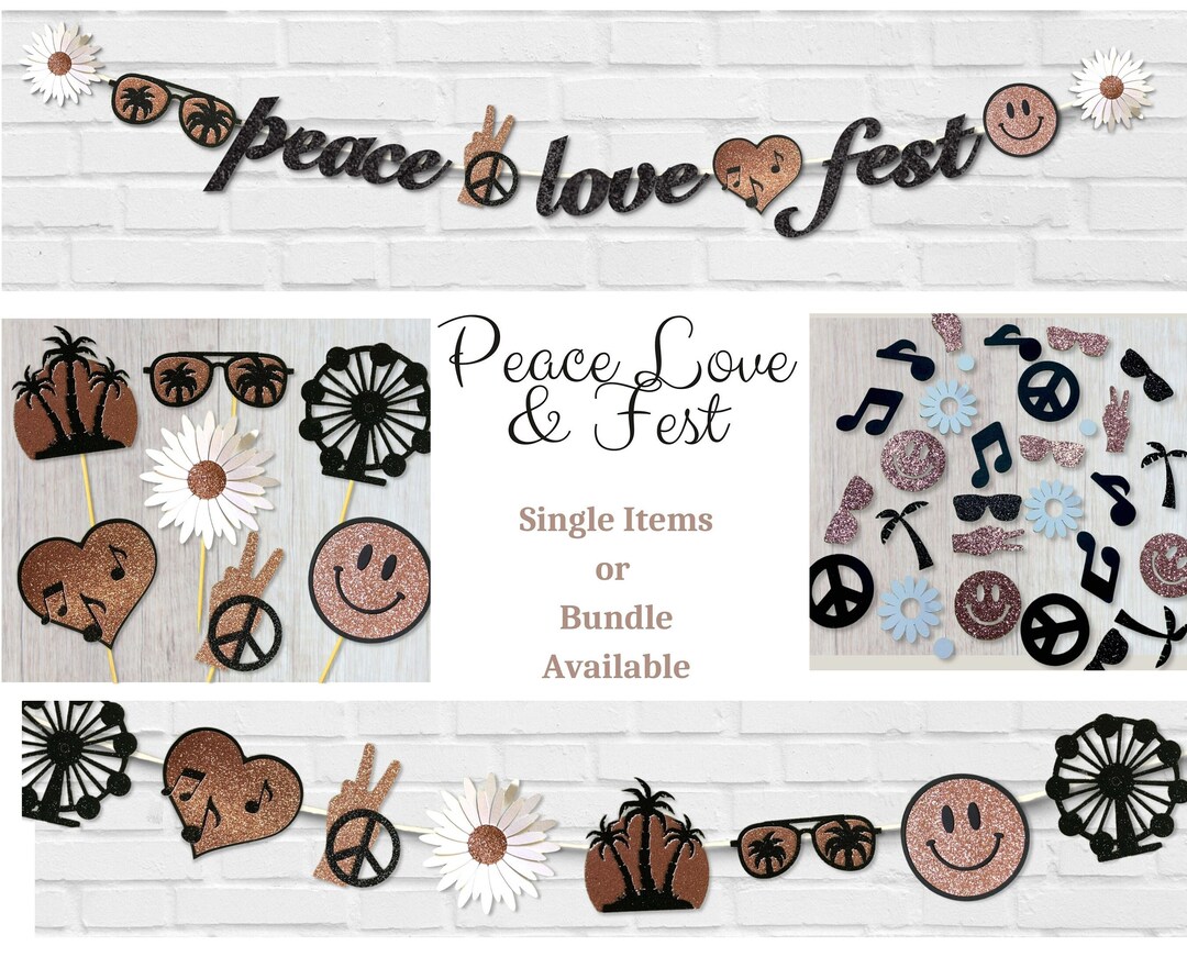 Coachella Party Decor: Cupcake Toppers, Confetti, Garland & Banner - Etsy