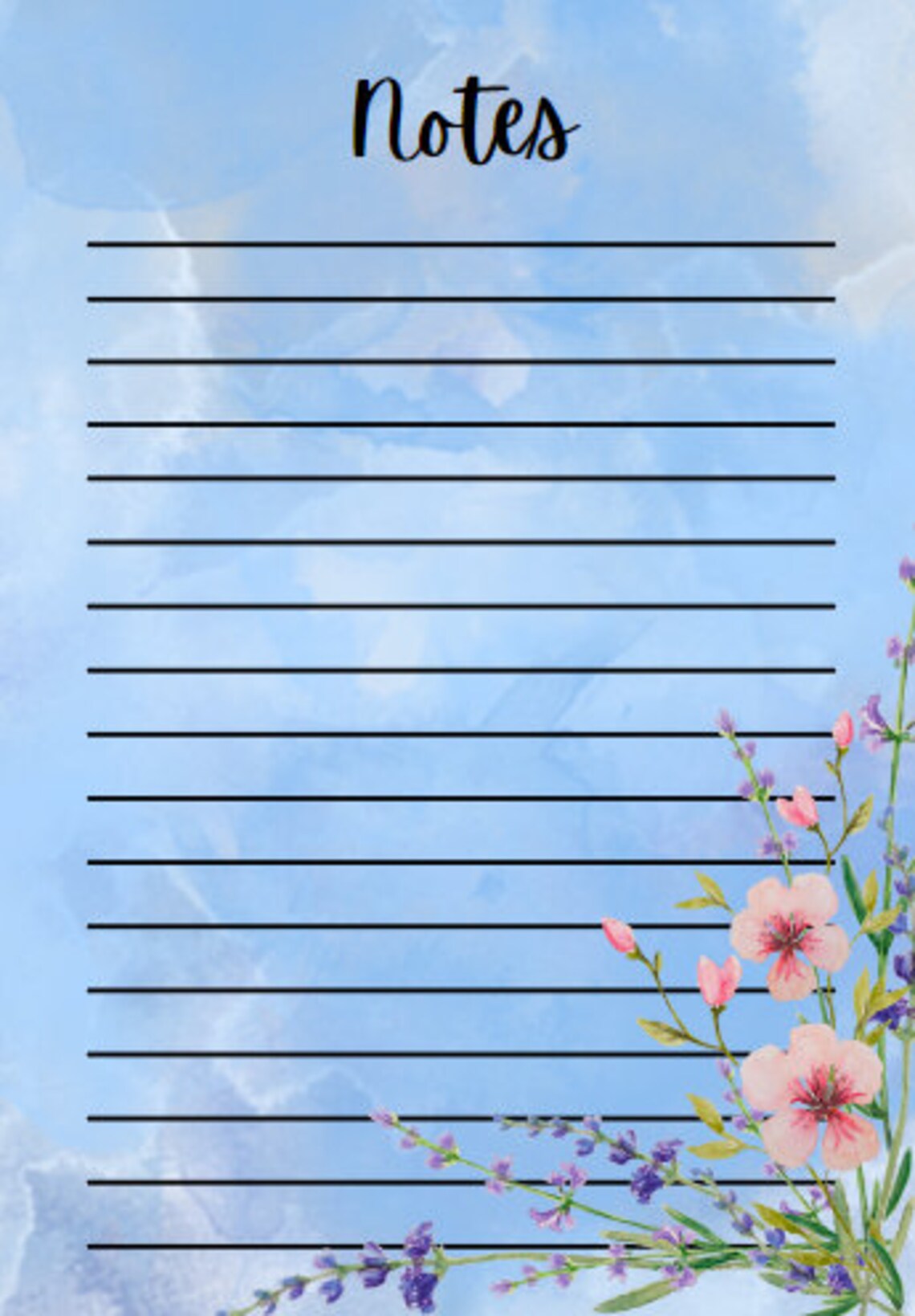 Blue Watercolor Notepad - Etsy