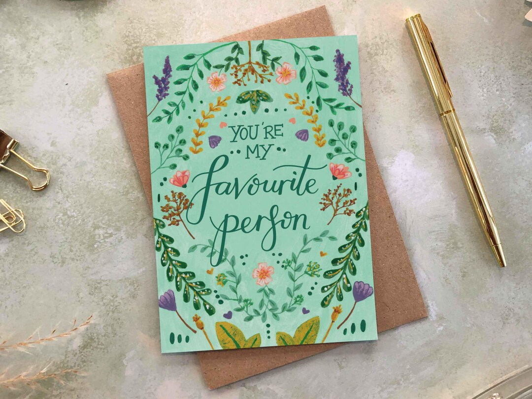 My Favourite Person Greeting Card | Positivity Kind Word Card - Etsy