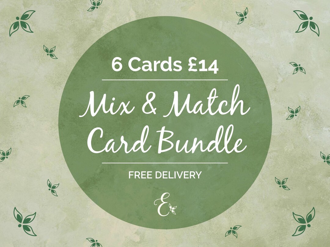 Mix and Match Card Bundle Multipack | Illustrated Cards | Set of 6 ...