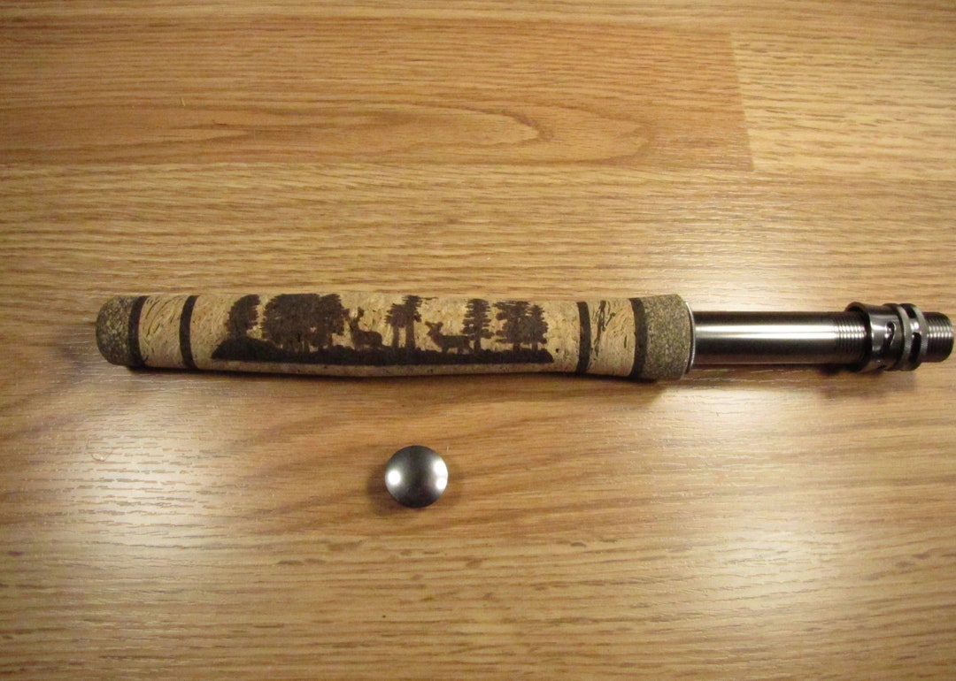 Half Wells Fly Rod Handle With Laser Burned Deer Scene Burl - Etsy