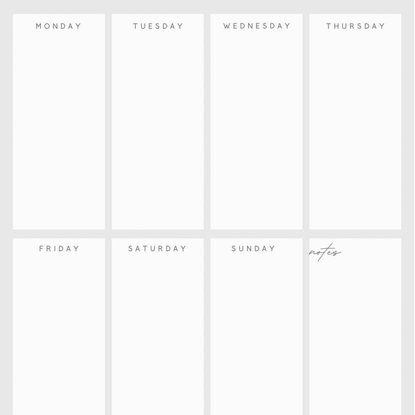 Printable Minimalist Weekly Planner Digital Download - Etsy