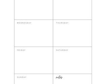 Printable Minimalist Weekly Planner Digital Download - Etsy