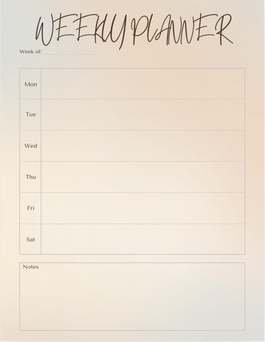 Boho Weekly Planner Printable | Terracotta & Sage Earth Tone Layout ...