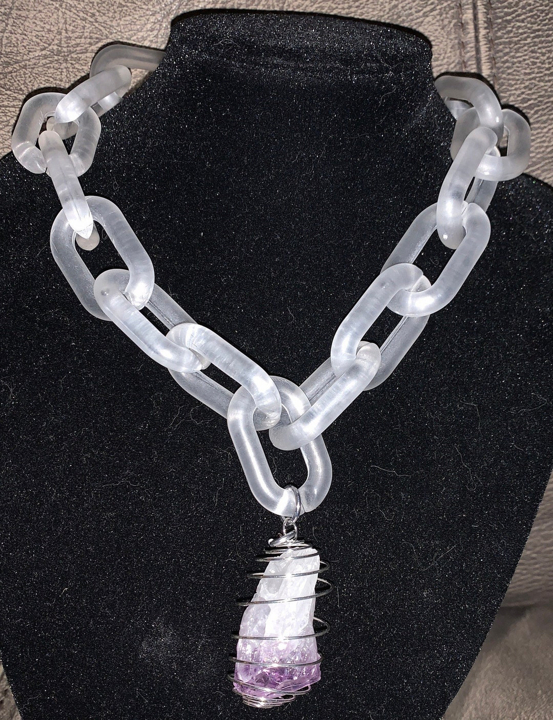 Amethyst Chain Necklace - Etsy