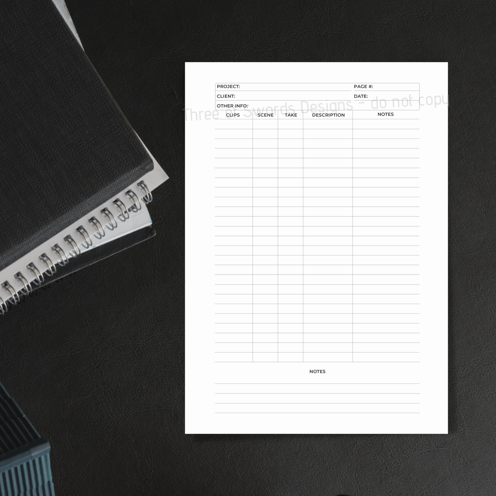 Editor Log Sheet A4 A5 Printables | Film Post-production Planner | Home ...