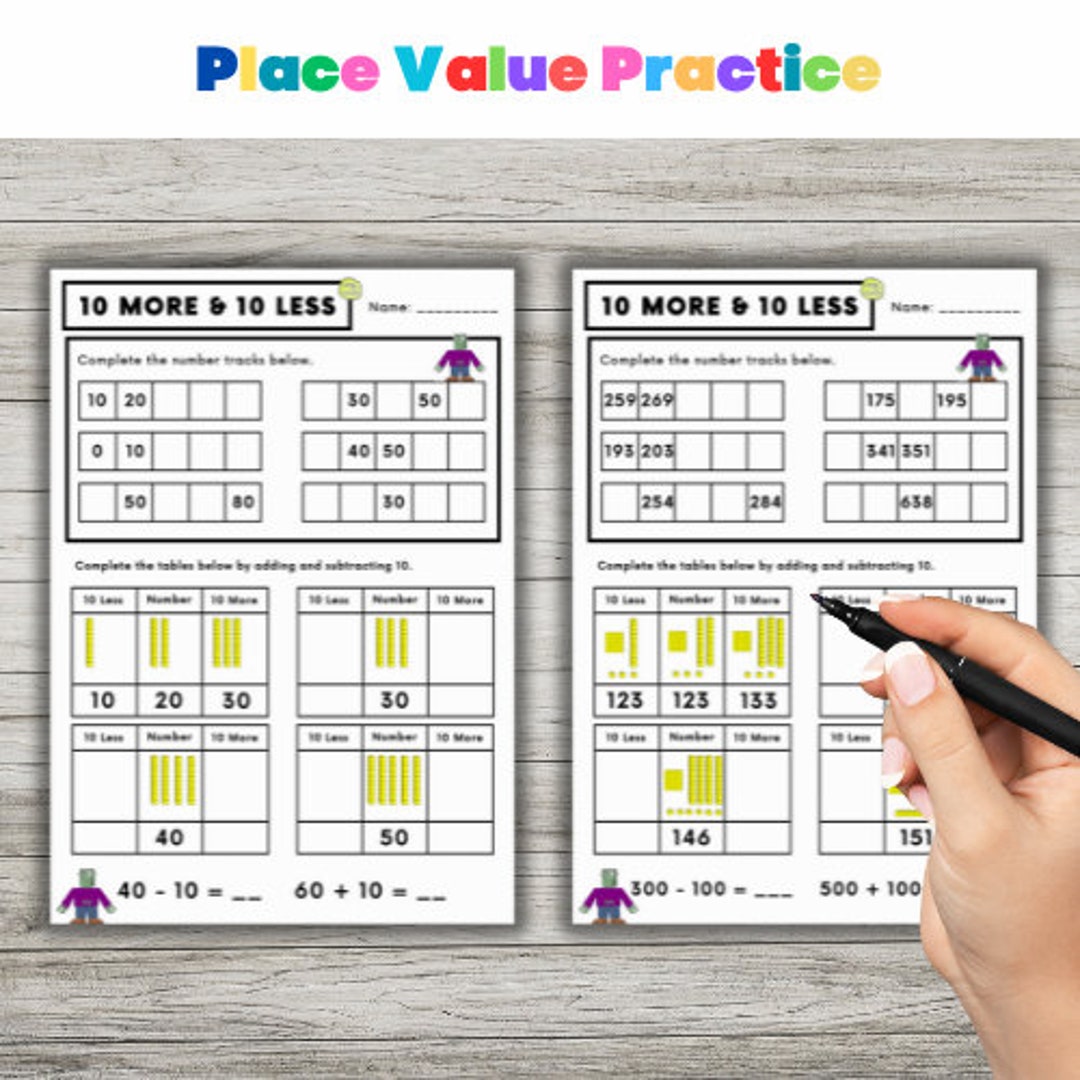 Hojas de trabajo de valor posicional/ Sumar y restar/ K5 - Etsy España