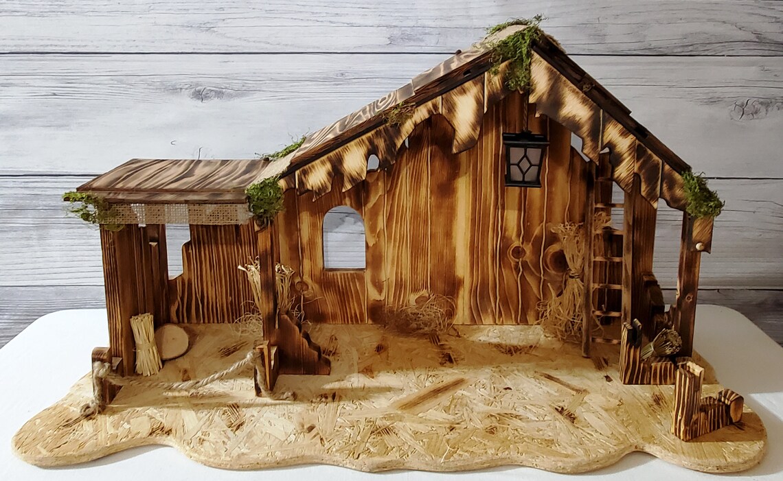 Nativity Manger stable for Nativitywood Nativity Stable - Etsy