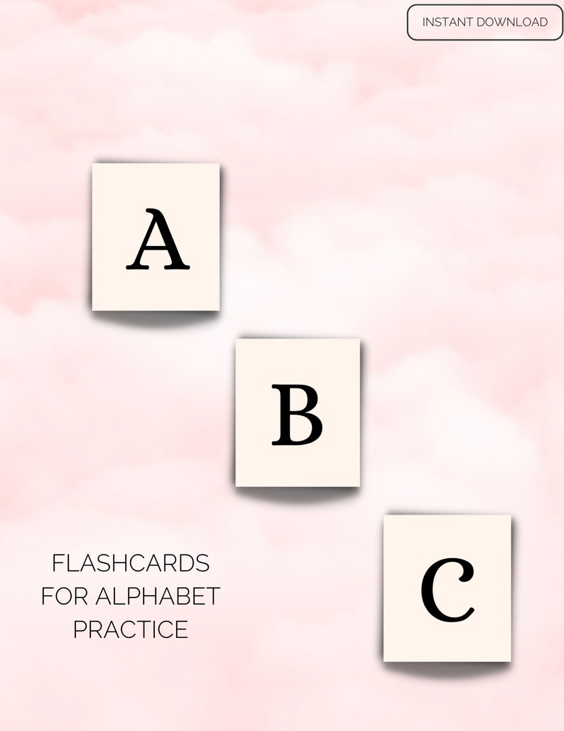 Alphabet Flash Cards, Montessori Printable, Toddler Learning, Instant ...