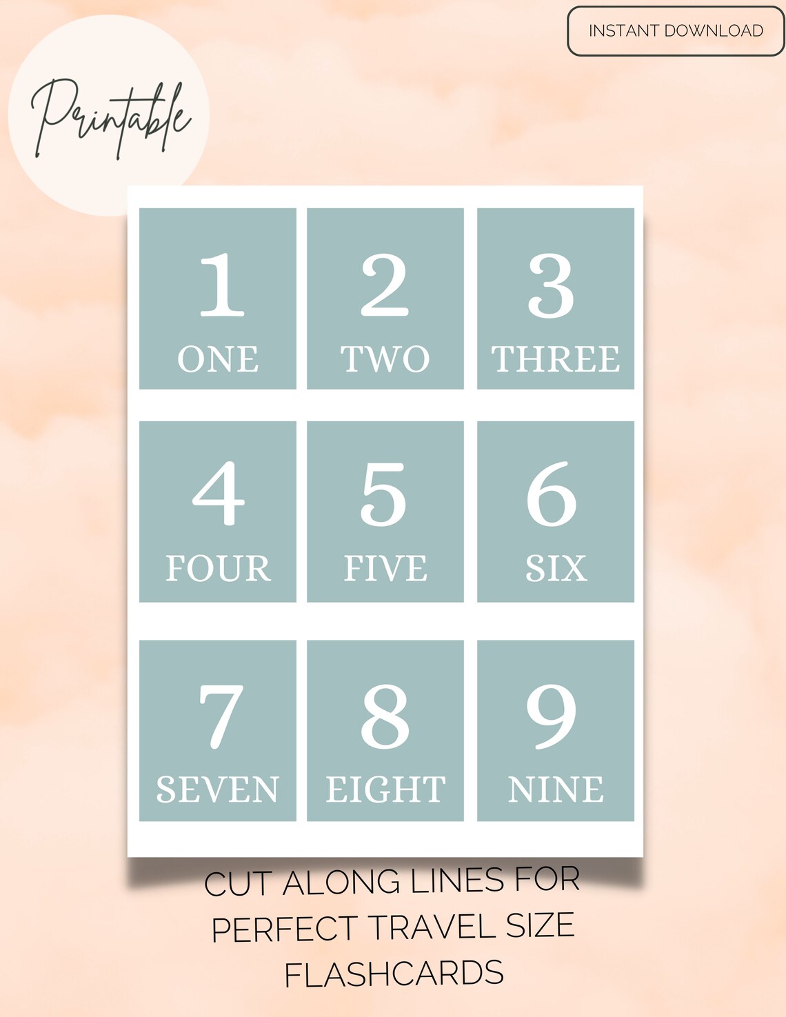 Number Flash Cards Printable Flash Cards Homeschool Toddler - Etsy