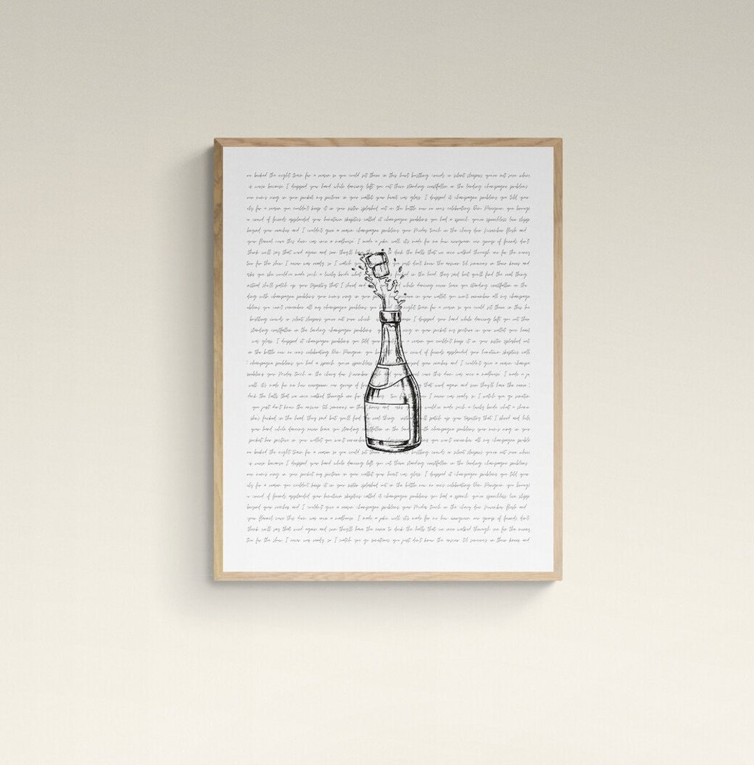 Taylor Swift Champagne Problems Digital Print (PDF, PNG, and JPG ...