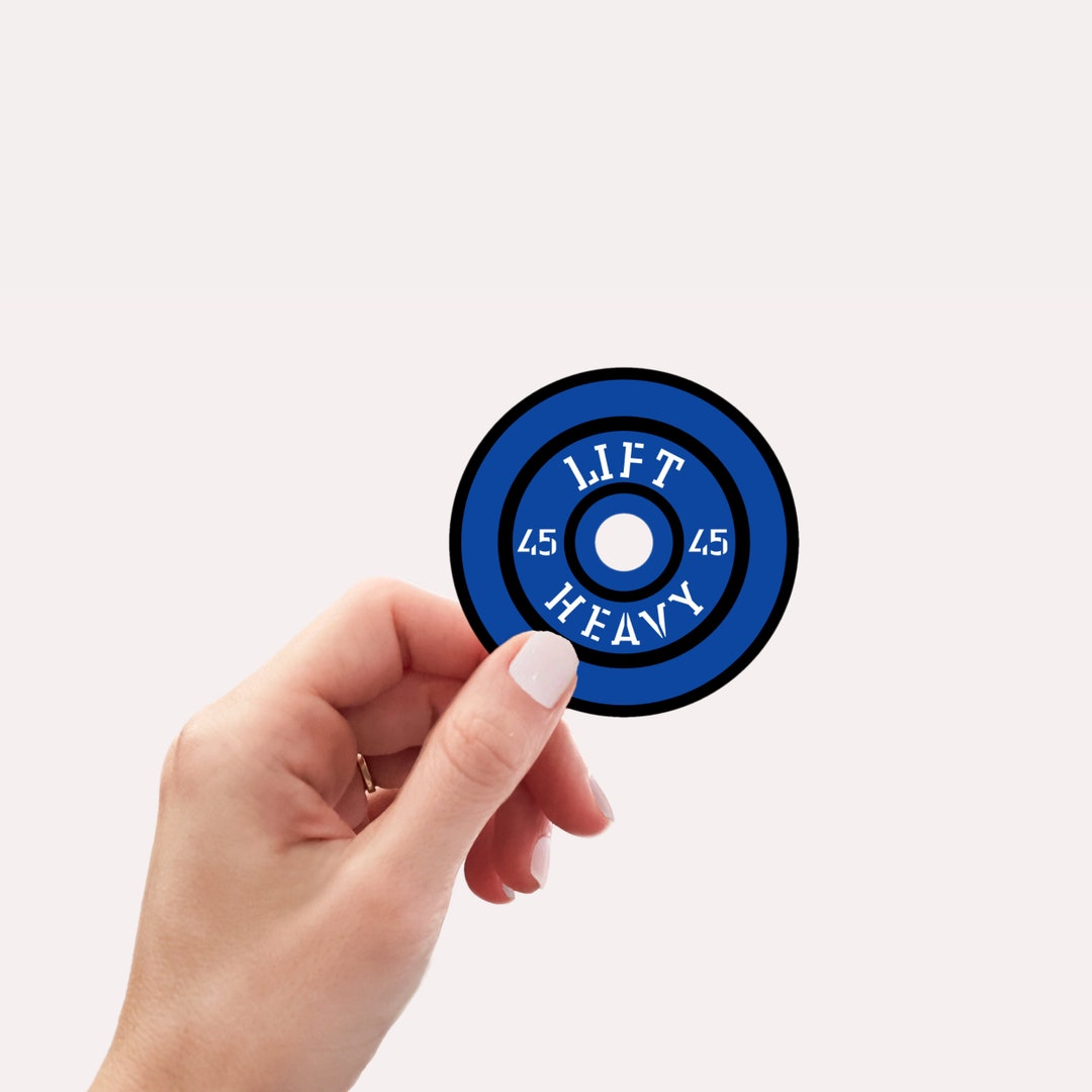 45 Lb. Blue Plate Sticker | Water Bottle, Notebook, Phone and Laptop ...