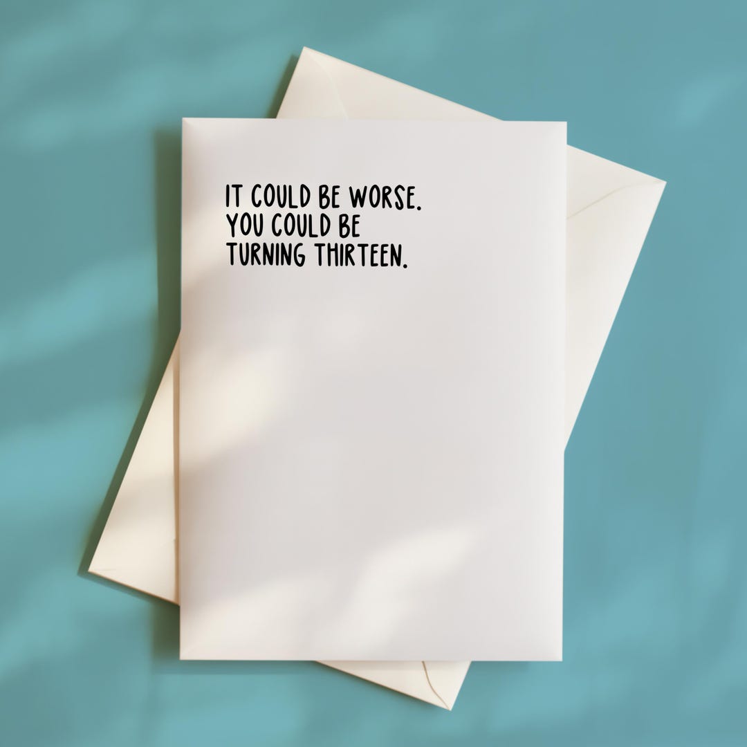Funny Adult Birthday Card, Turning Thirteen Puberty Joke Card ...