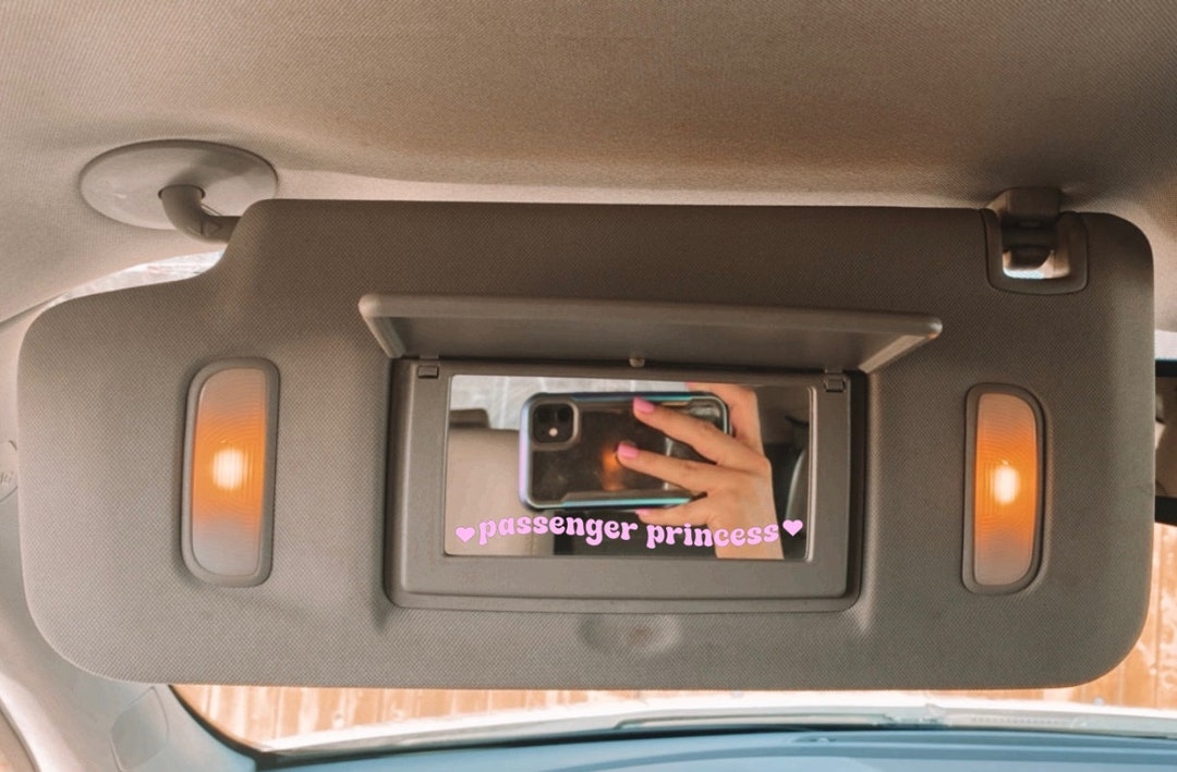 Passenger Princess Wavy Text Sun Visor Mirror Decal, Gift for Wife ...