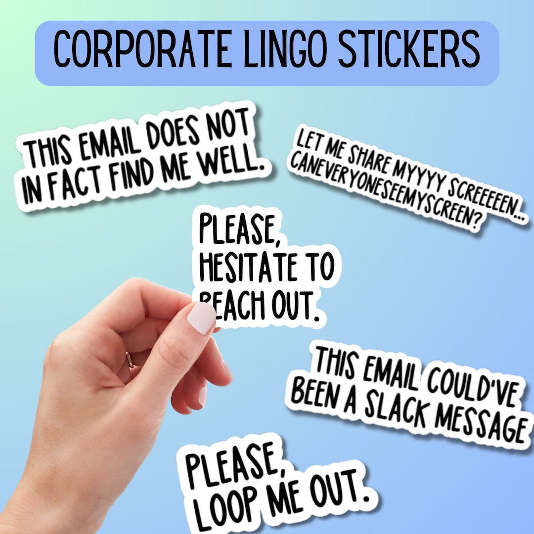 Corporate Lingo Stickers | Funny Office Humor Stickers | Coworker Gift ...