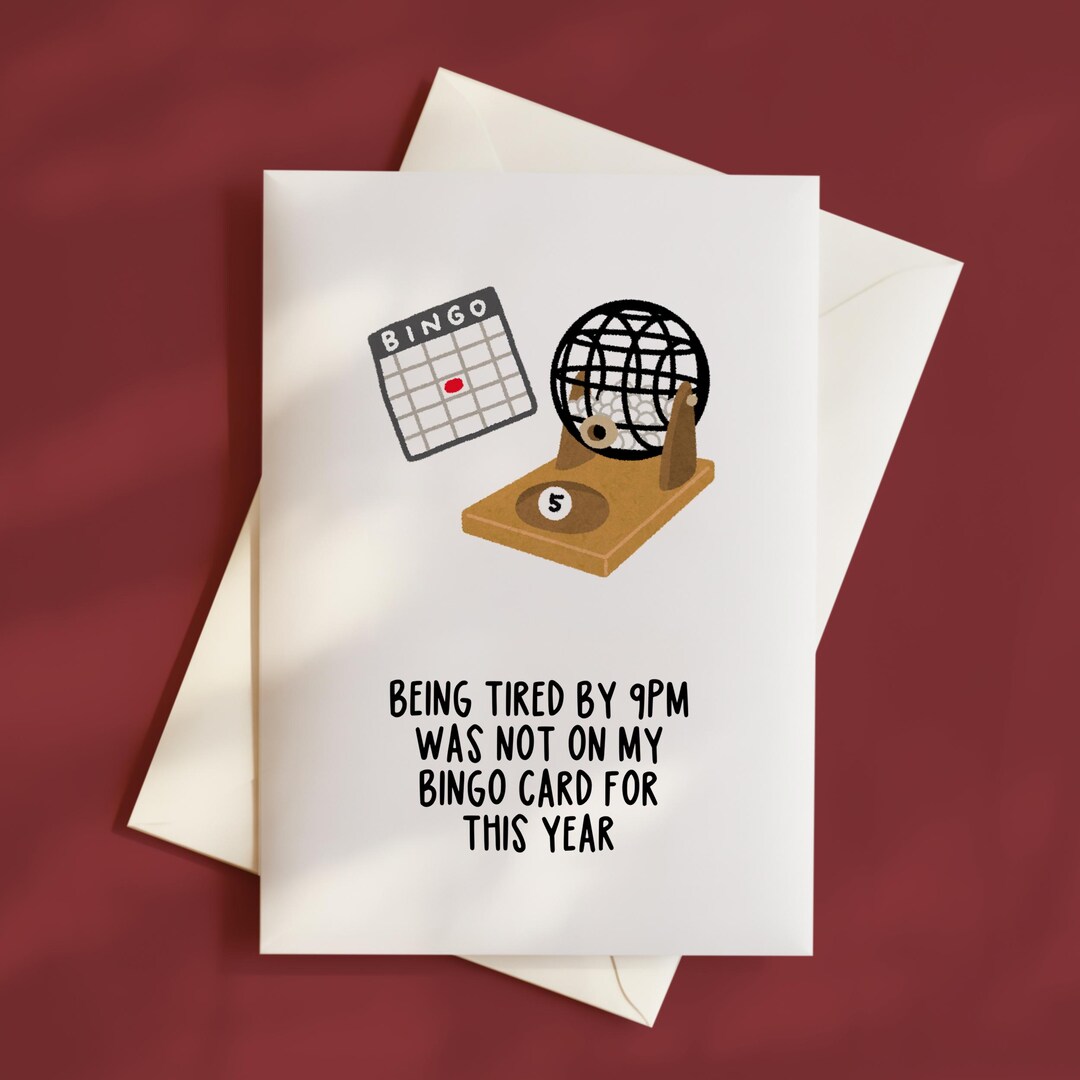 Funny Birthday Card: Being Tired by 9pm Bingo Card - Etsy