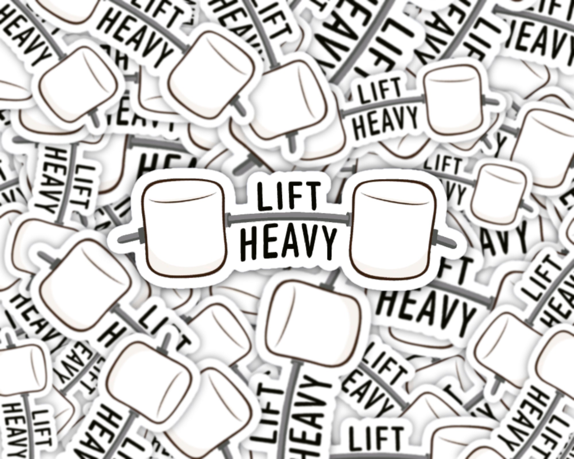 Lift Heavy Barbell Weight Lifting Sticker, Barbell, Powerlifting ...