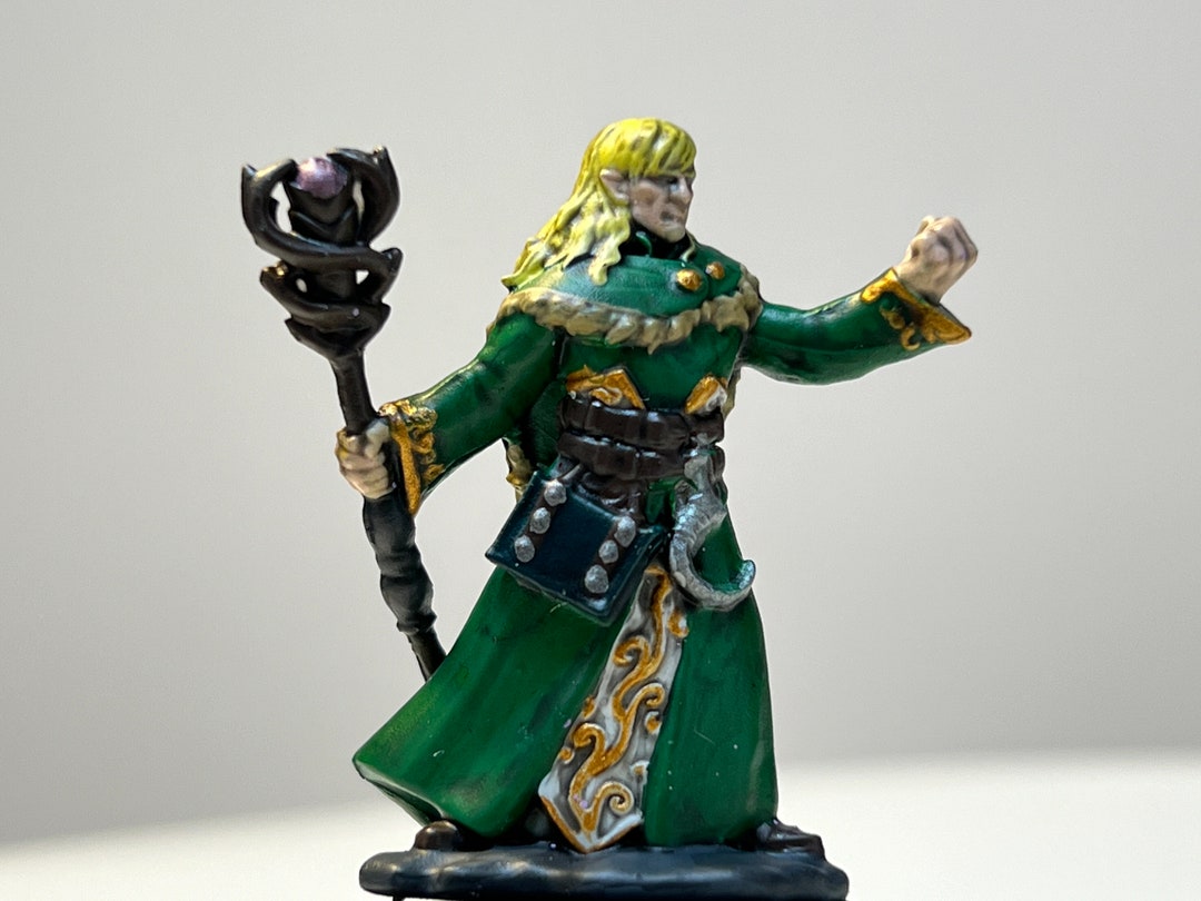 Male Elf Sorcerer Warlock Wizard Fire Hand Painted Miniature Dungeons ...