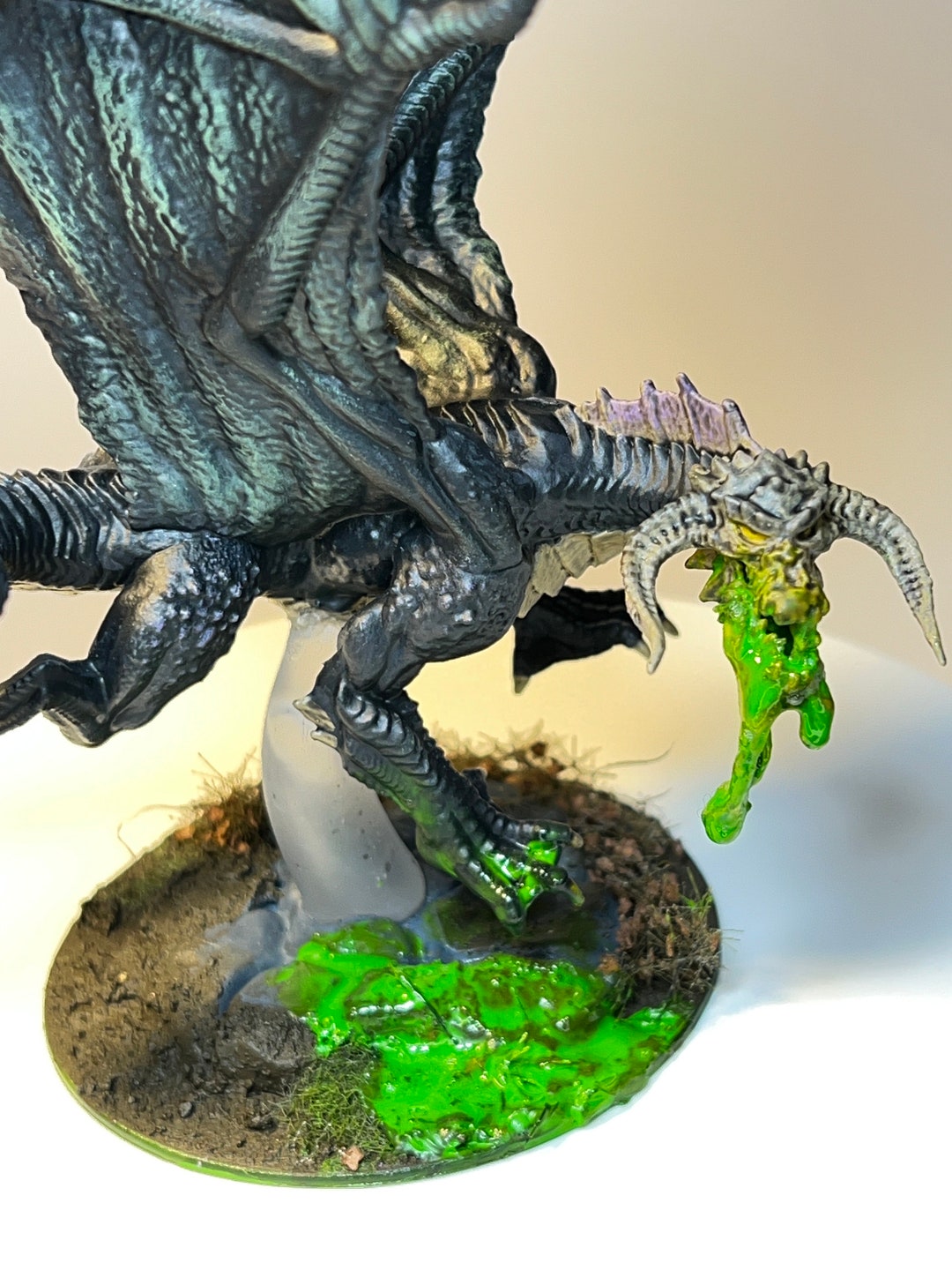 Young Black Dragon Poison Hand Painted Miniature Mini Dungeons Dragons ...