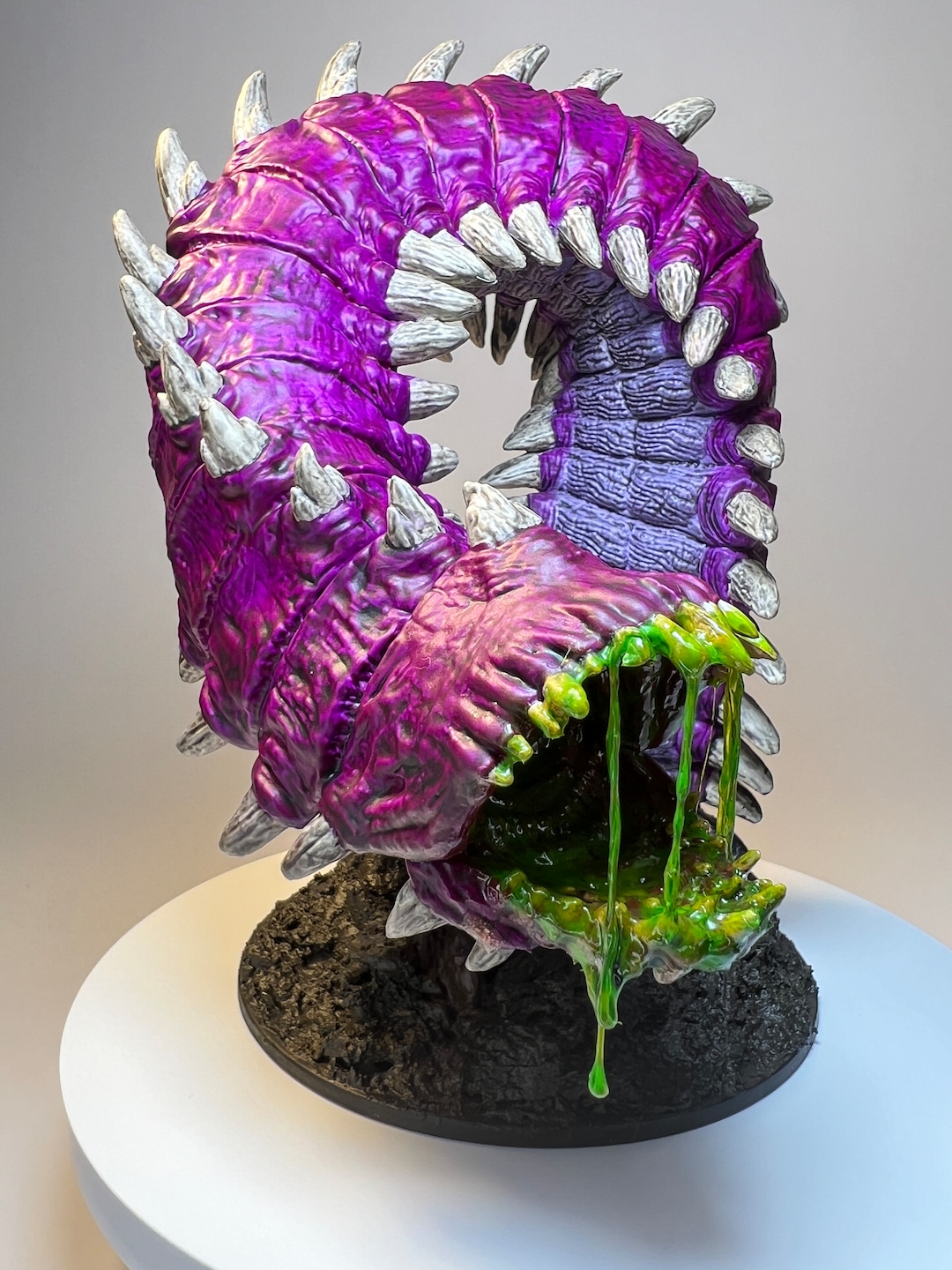 Purple Worm Wurm Painted Miniature Dungeons Dragons D&D DND Pathfinder ...