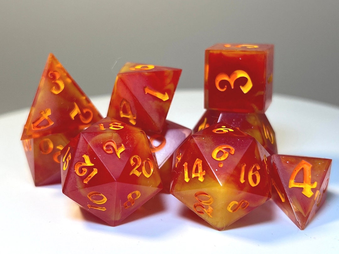 Handmade “fire Shroud” Sharp Edge Dice for RPG TTRPG, Dungeons ...