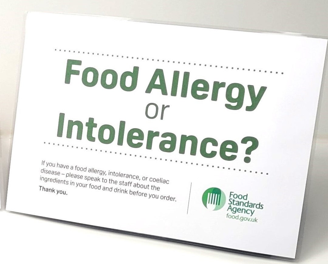 Food Allergy or Intolerance? New FSA Sign for 2024 Caterers Catering ...