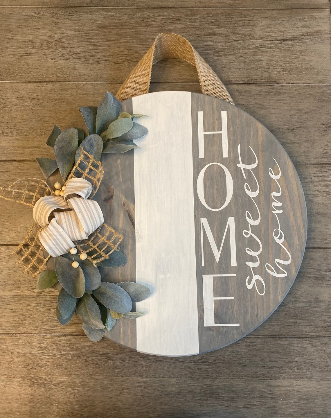 Wood Round Welcome Sign, Front Door Décor, Welcome, Hanger, Door Wreath ...
