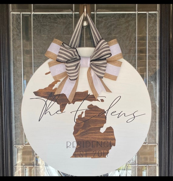 Personalized State Door Sign Front Door Decor Door Wreath | Etsy