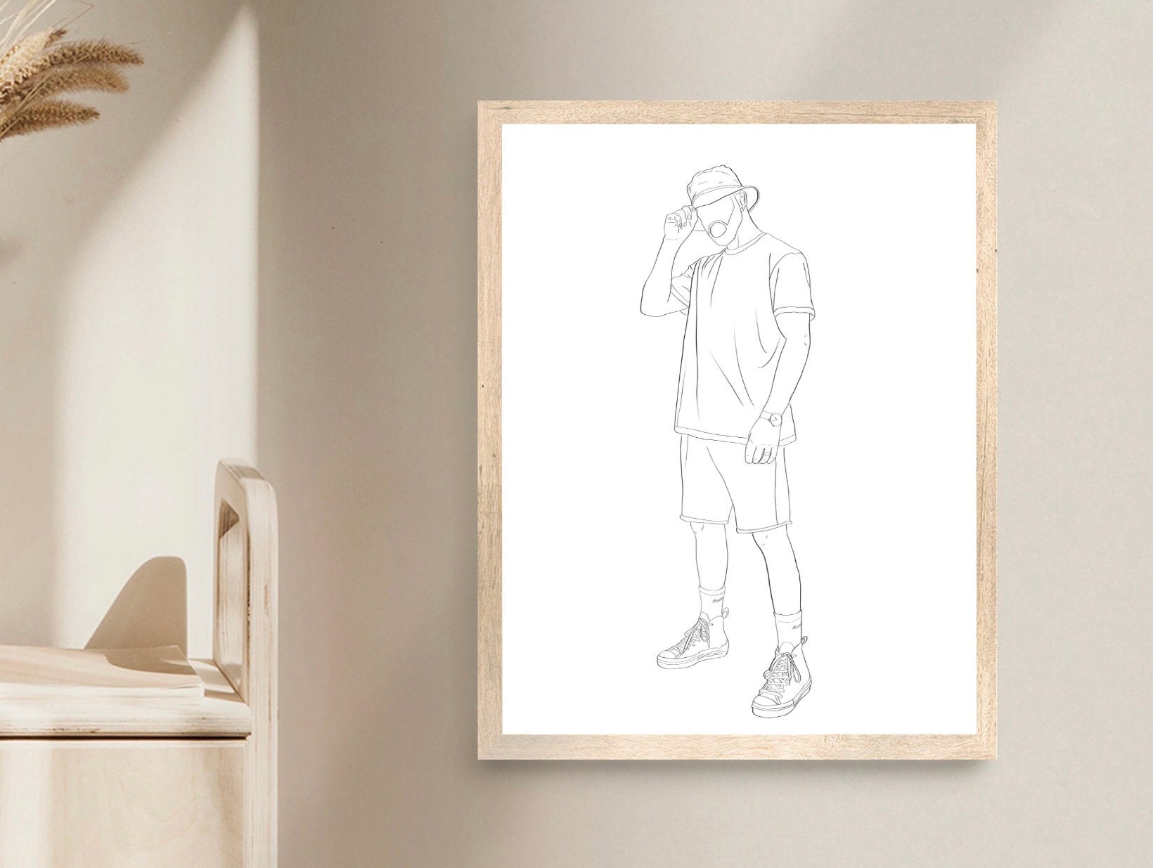 Male Line Drawing Digital Print Line Art - Etsy