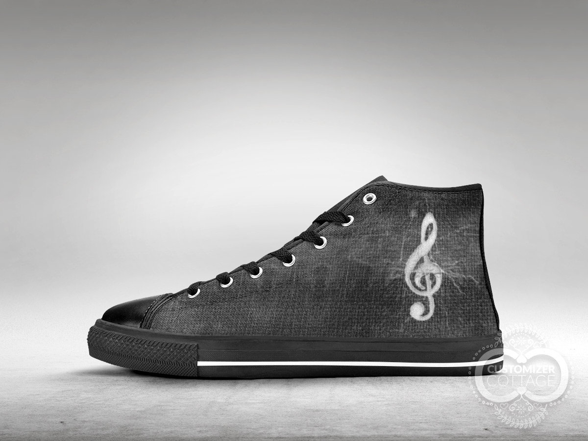 Clarinet With Treble Clef and Sheet Music, Custom Made Black or White ...