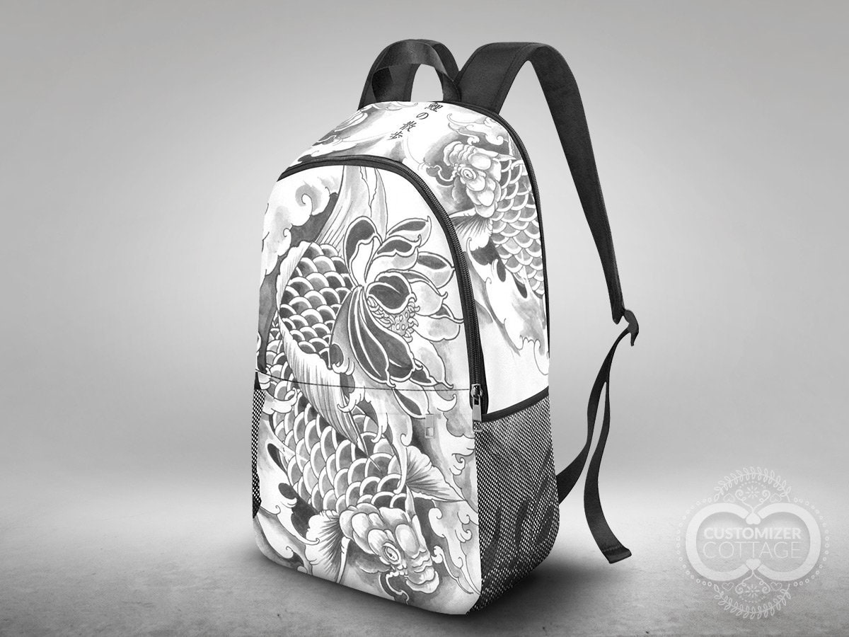 Koi Fish Tattoo Design, Custom Made Backpack - Etsy