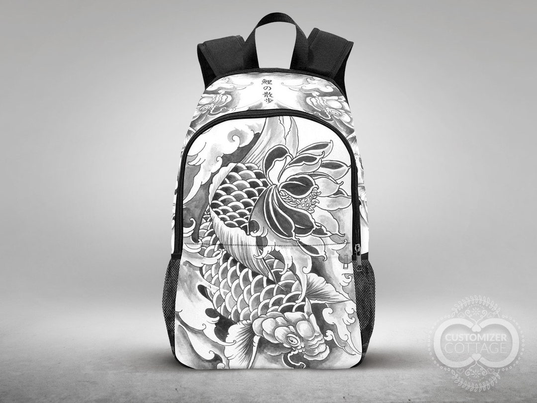 Koi Fish Tattoo Design, Custom Made Backpack - Etsy