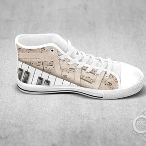 Piano With Sheet Music, Custom Made Black or White Shoes - Etsy