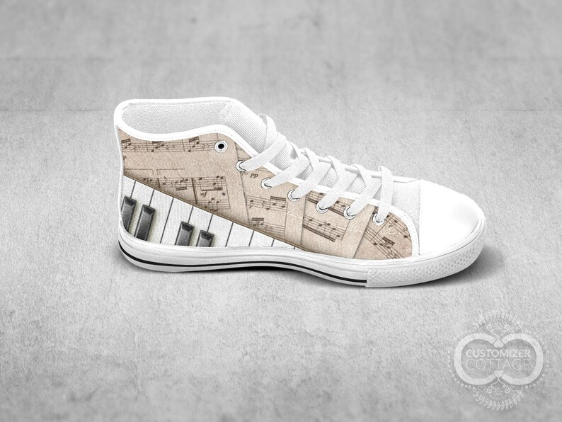 Piano With Sheet Music, Custom Made Black or White Shoes - Etsy