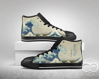 Great Wave off Kanagawa Painting, Custom Made Shoes - Etsy