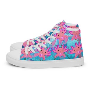 Axolotl Womens High Top Canvas Shoes, Axolotl, Cute High Tops,mens ...