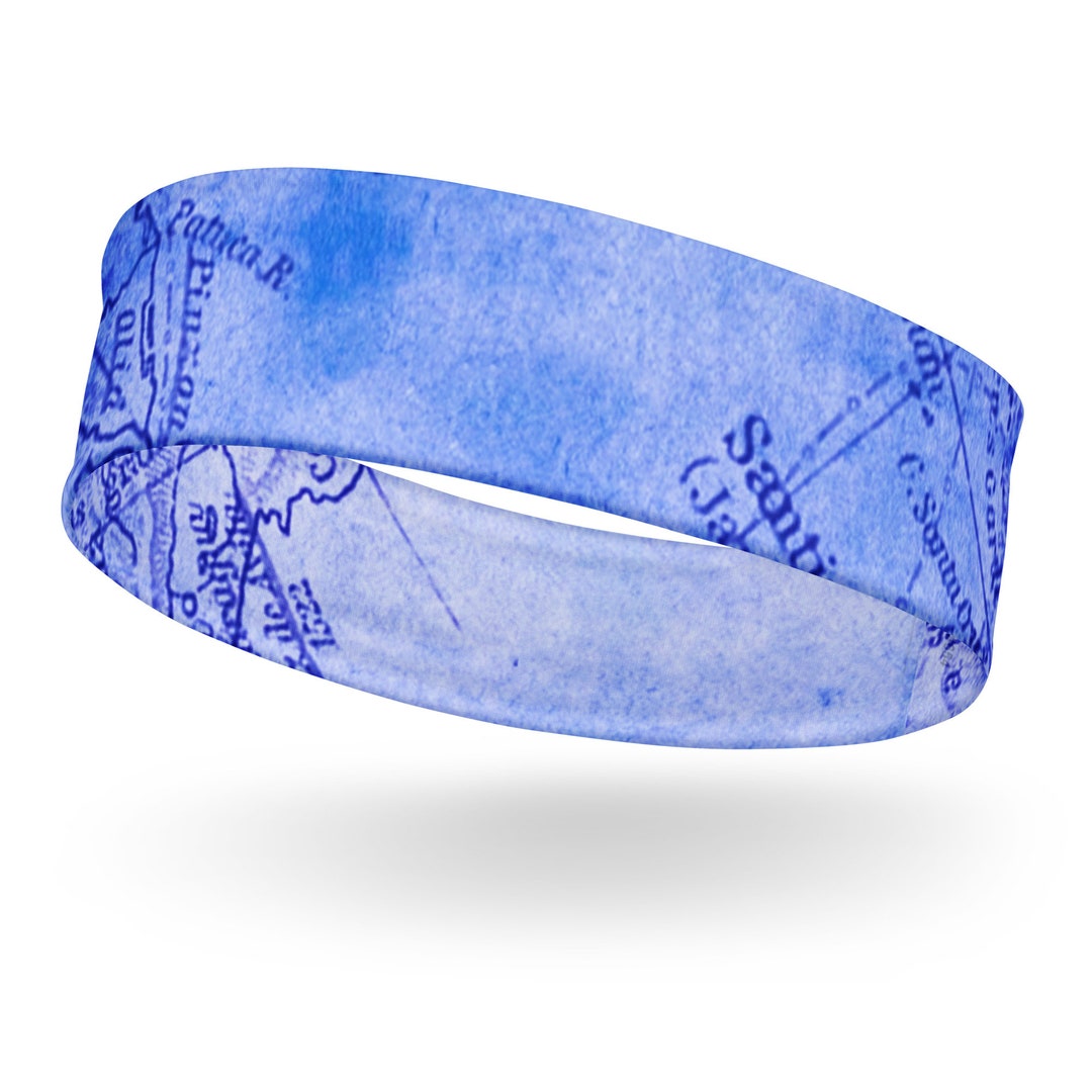 Ocean Map Headband, Hair Accessories, Jogging Headband, Mens Headband ...