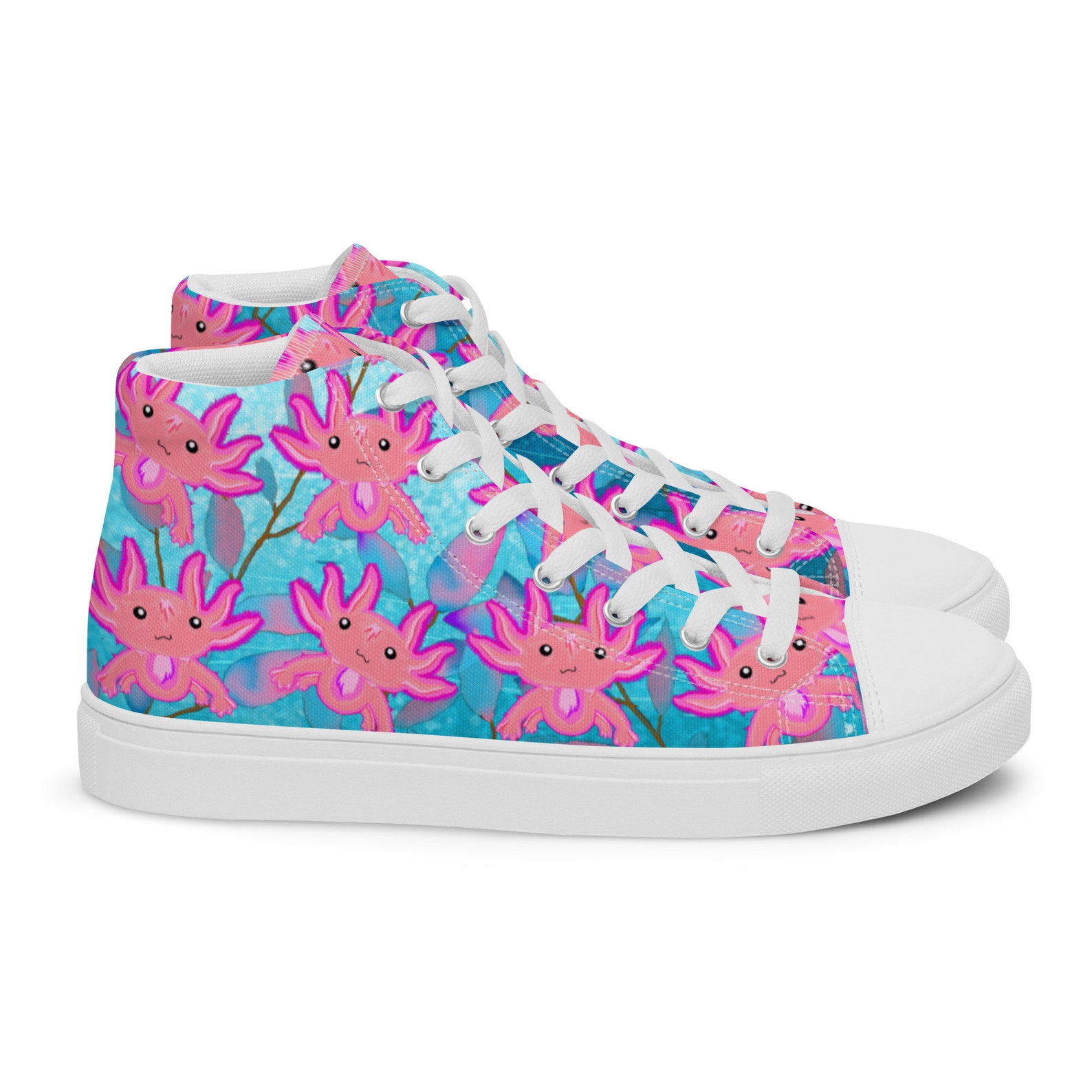 Axolotl Womens High Top Canvas Shoes, Axolotl, Cute High Tops,mens ...