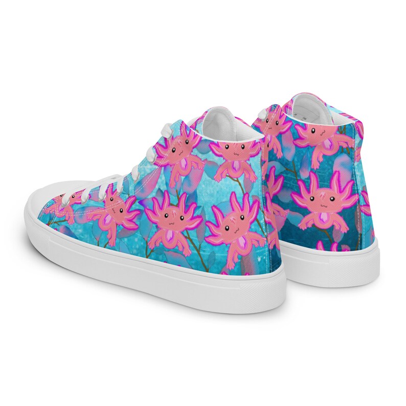 Axolotl Womens High Top Canvas Shoes, Axolotl, Cute High Tops,mens ...
