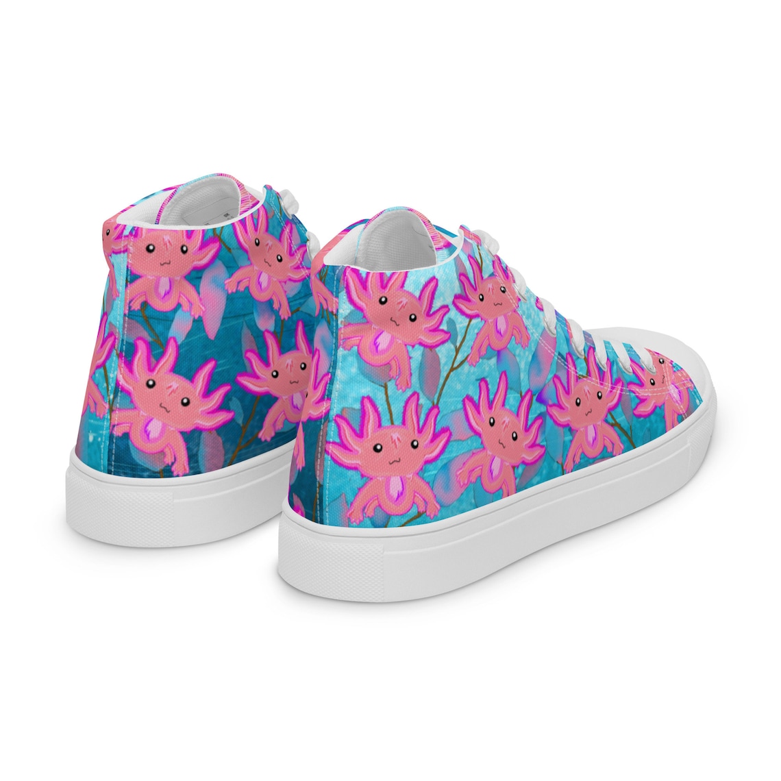 Axolotl Womens High Top Canvas Shoes, Axolotl, Cute High Tops,mens ...