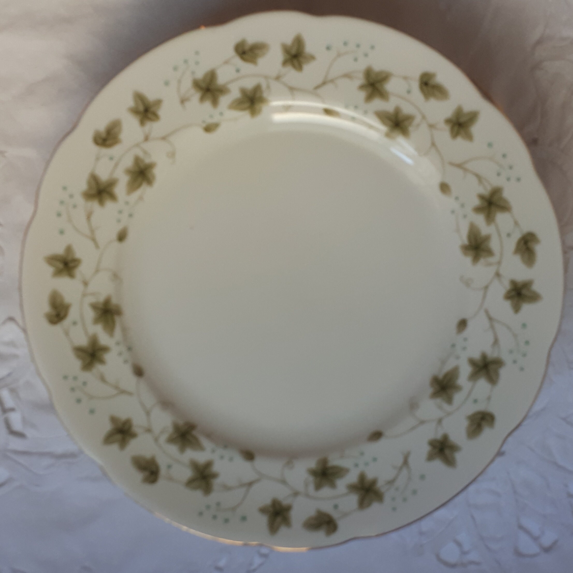 Vintage Dessert Plates Cmielow “Diana” (Set of 4) Green Leaves, Blue ...